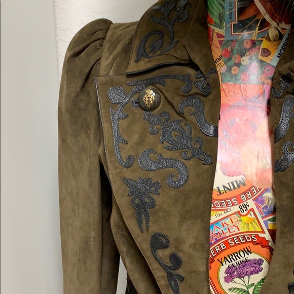 Emilio Pucci | Jackets & Coats | Emilio Pucci Suede Leather Embroidered ...